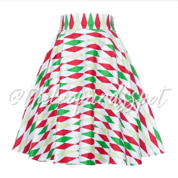 Pinup Couture | Skirts | Pinup Girl Holiday Harlequin Christmas Skirt | Poshmark